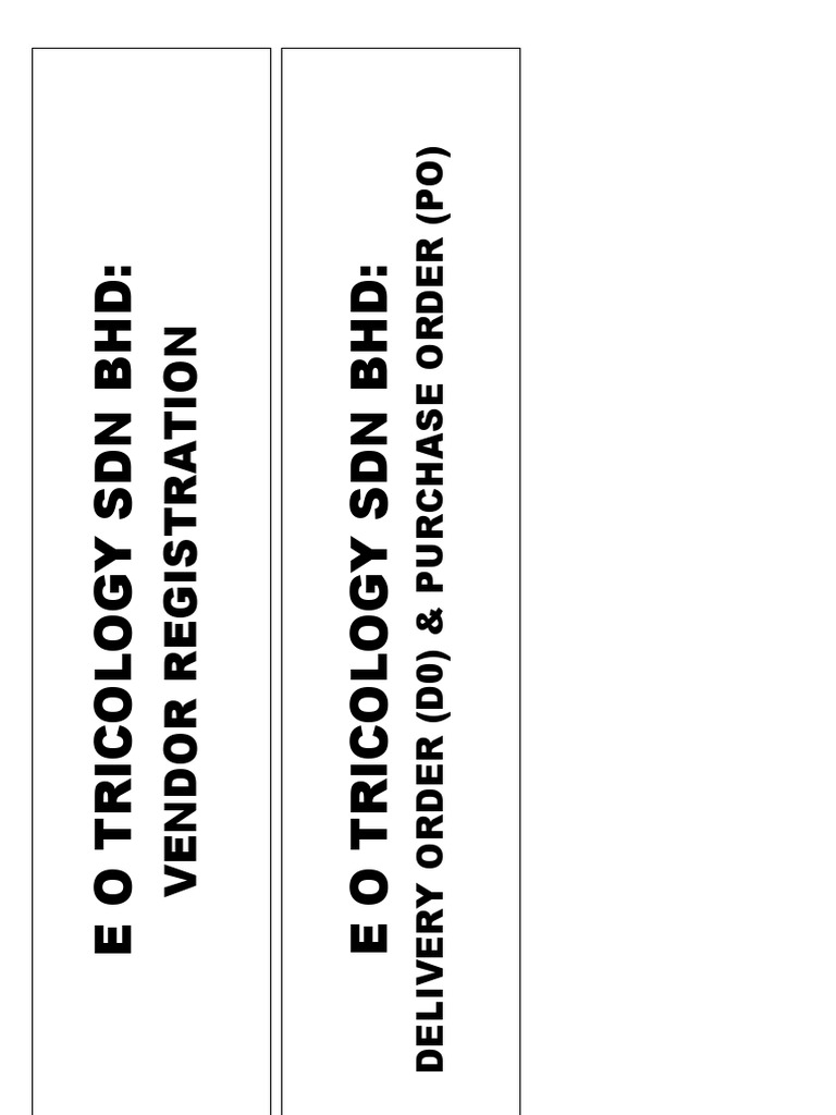 Registering as a Vendor with EO Tricology Sdn Bhd and Understanding ...