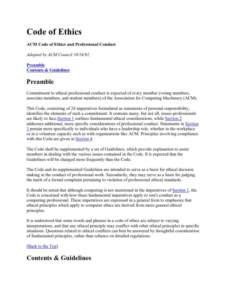 Code of Ethics | PDF | Confidentiality | Risk