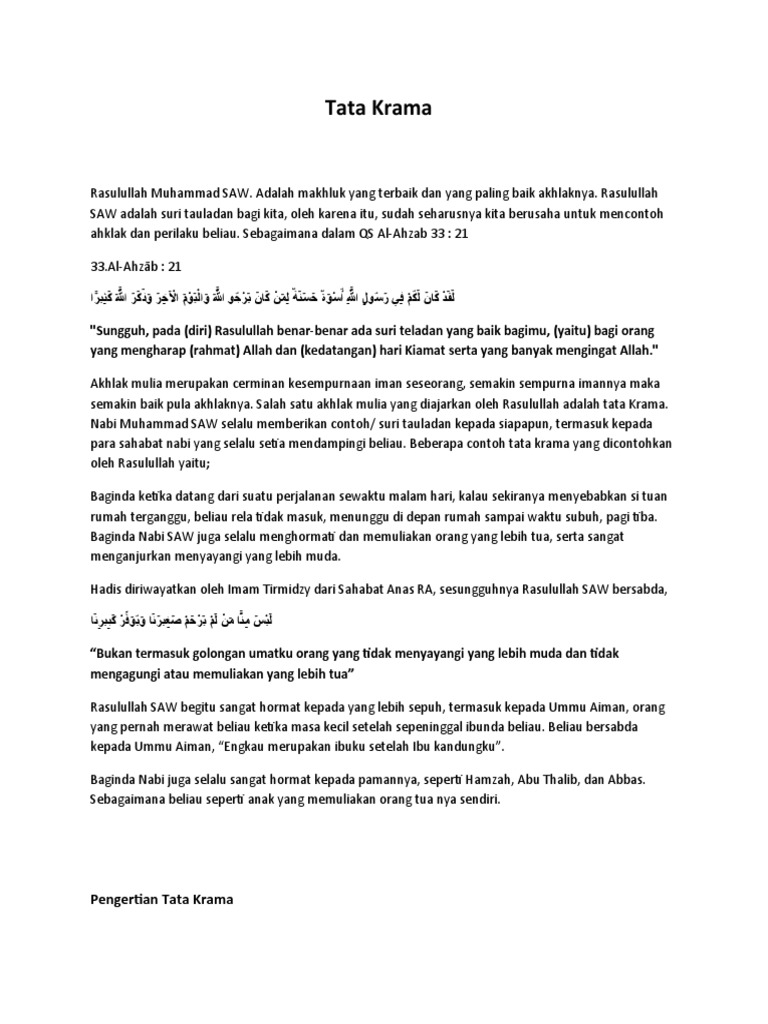 Tata Krama | PDF | Karier & Perkembangan