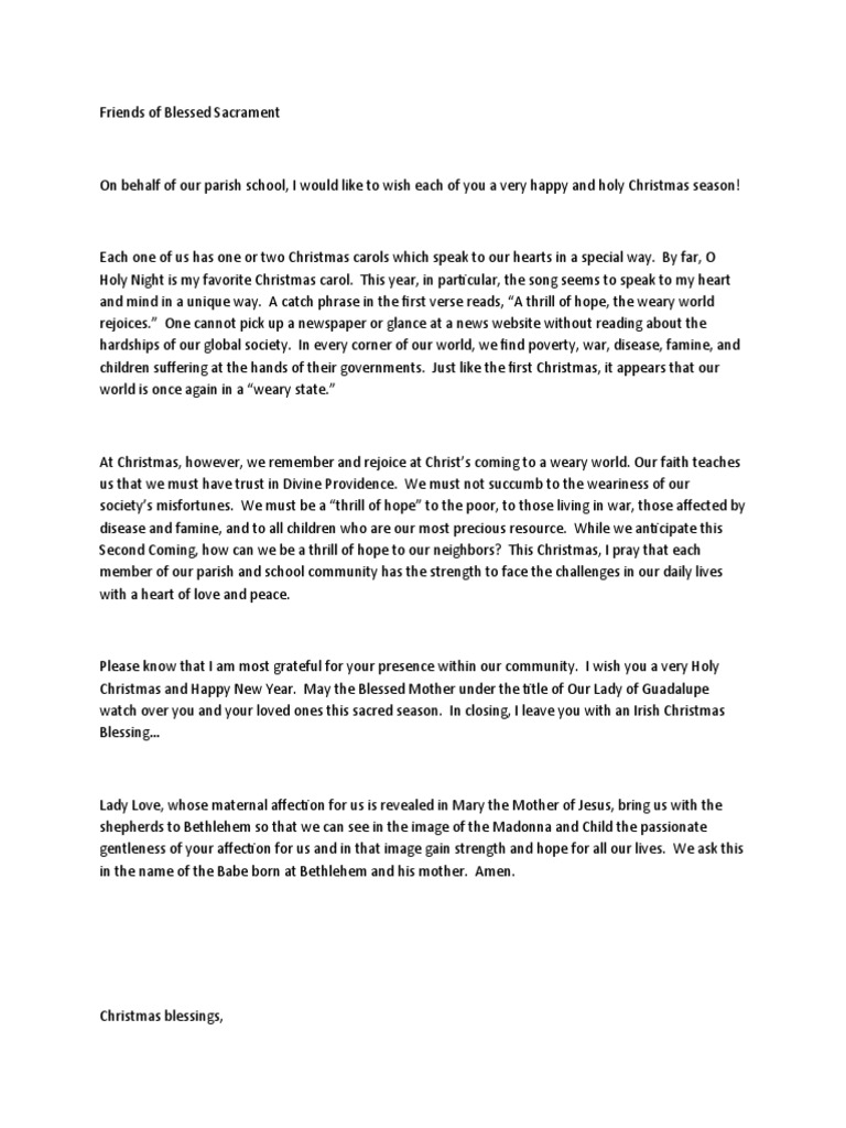 Christmas Message | PDF | Saint Joseph | Mary, Mother Of Jesus