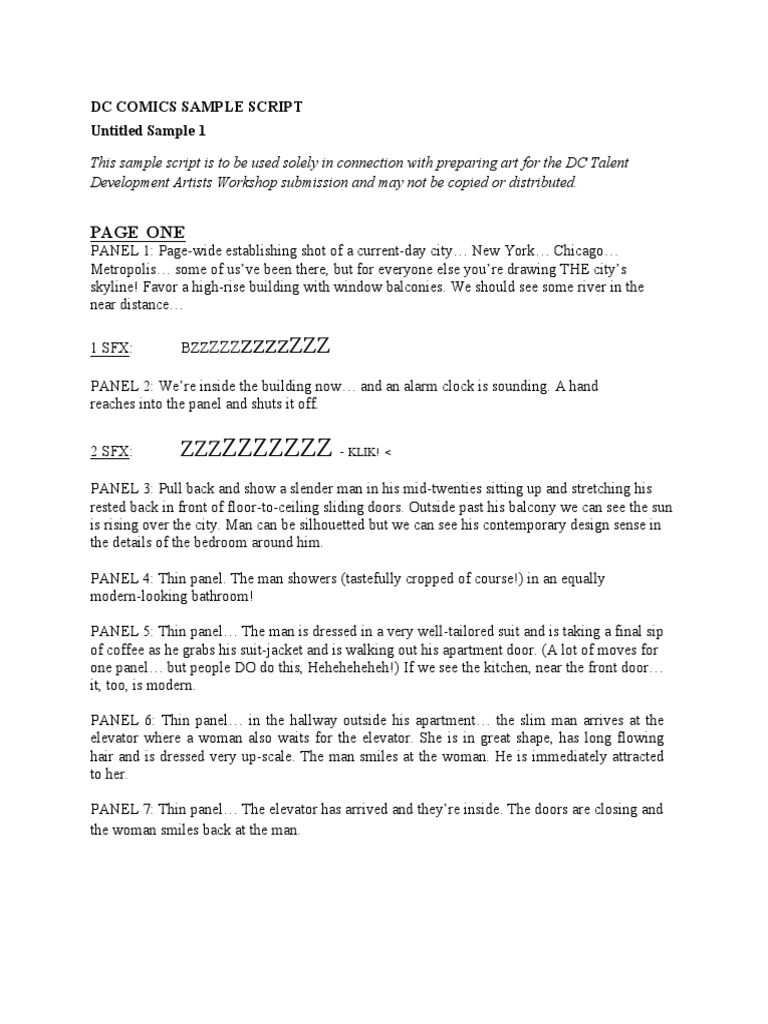DC Comics Sample Script Final 3 18 | PDF | Mystery, Thriller & Crime ...