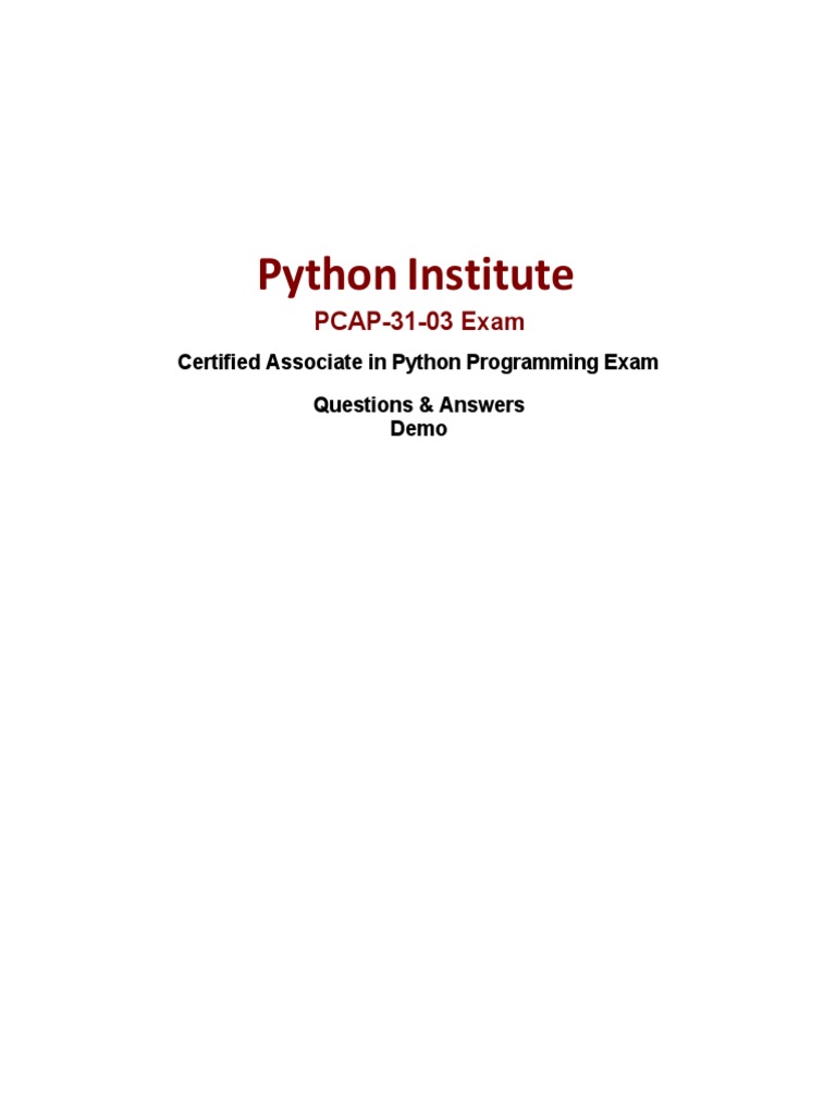 PCAP 31 03 Questions | PDF