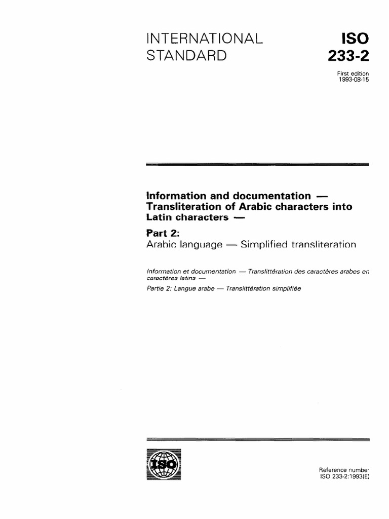 ISO 00233-2-1993 Scan | PDF | International Organization For ...