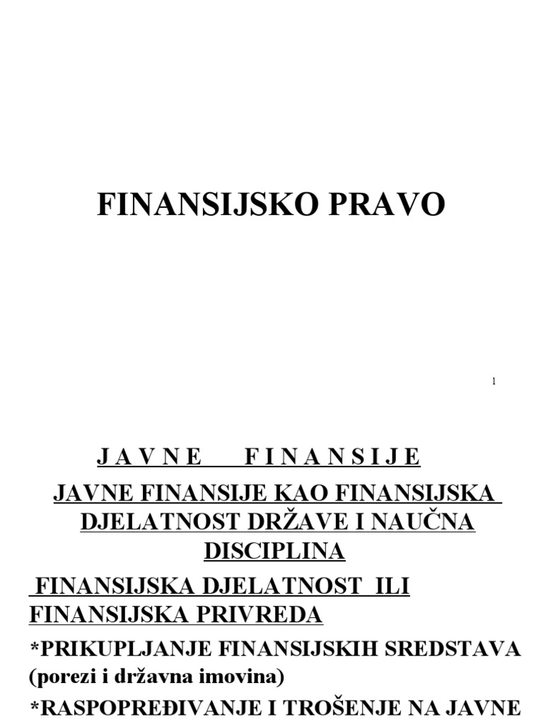 Finansijsko Pravo - Prezentacija | PDF