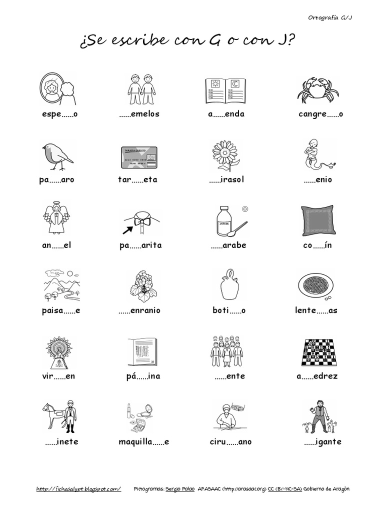 Ortografía G y J | PDF