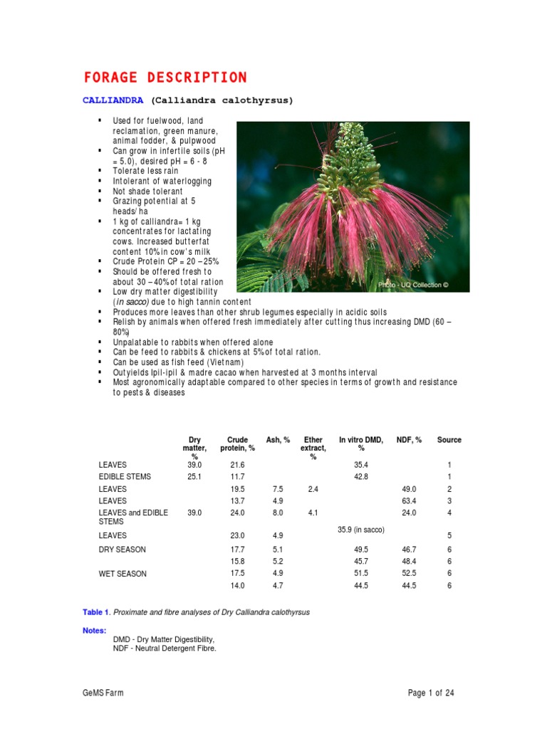 Forage Description 1 | Download Free PDF | Seed | Soil