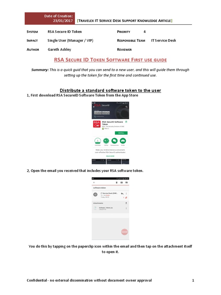 RSA Android Software Token Set Up Guide For New Users | PDF | System ...