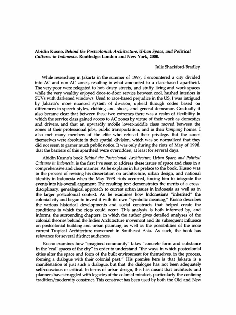Behind The Postcolonial Architecture, Urban Space, and Political | PDF ...