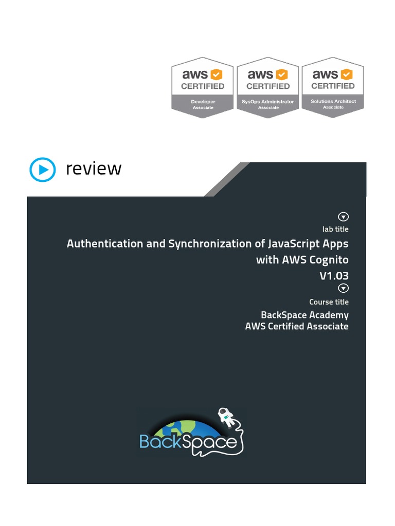 Review Authentication And Synchronization Of Javascript Apps With Aws Cognito V103 Pdf Web