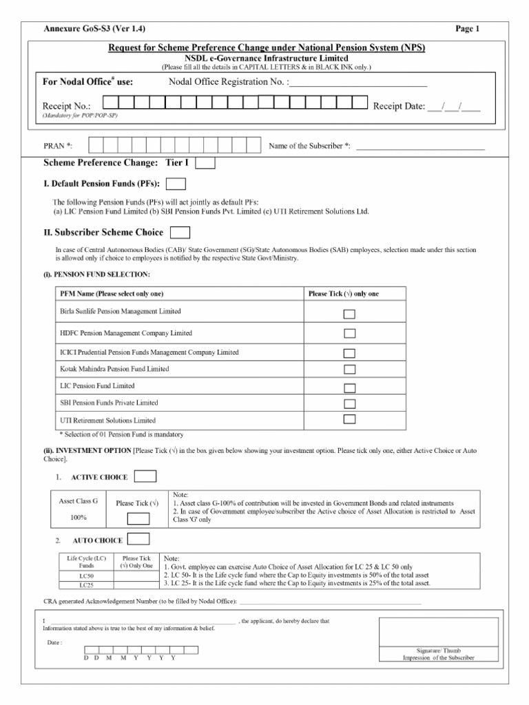NPS - GoS - S3 Form | PDF