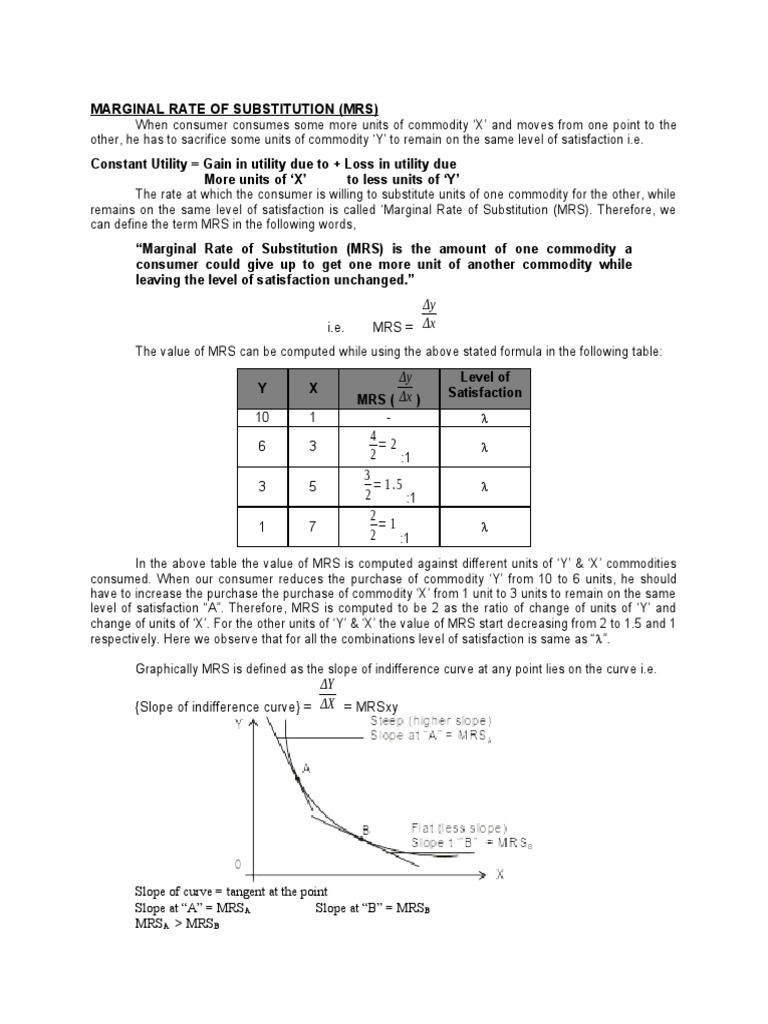 Properties of Indifference Curve | PDF | Slope | Utility