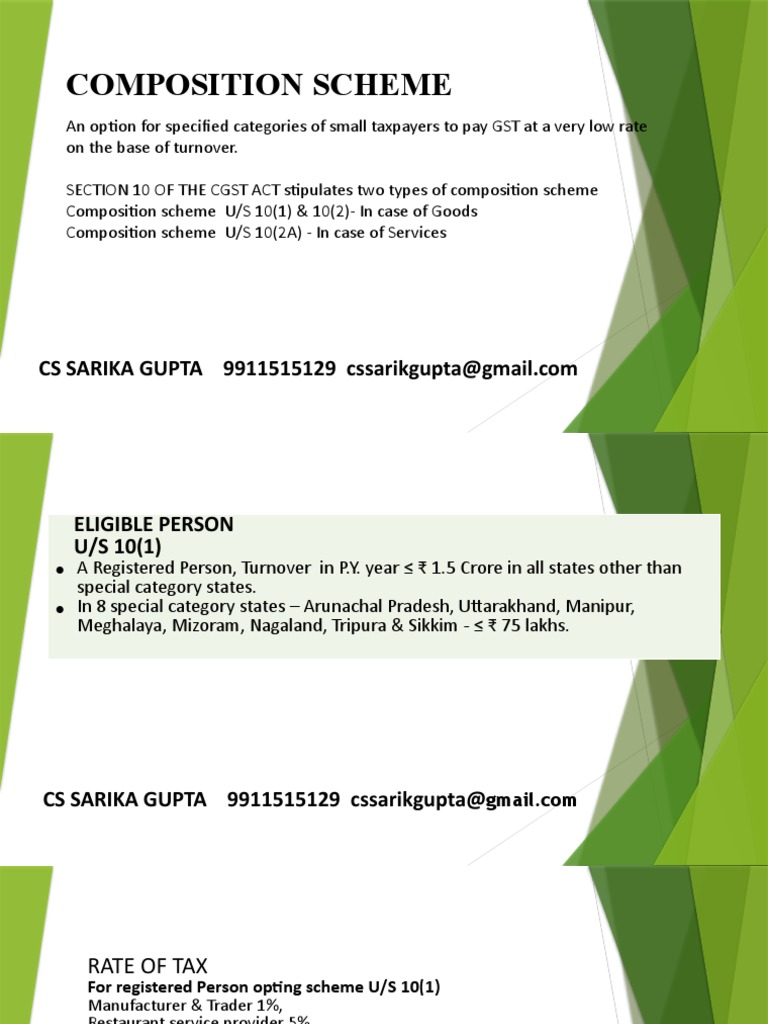 GST Composition Scheme for Small Dealers | PDF | Government | Public ...