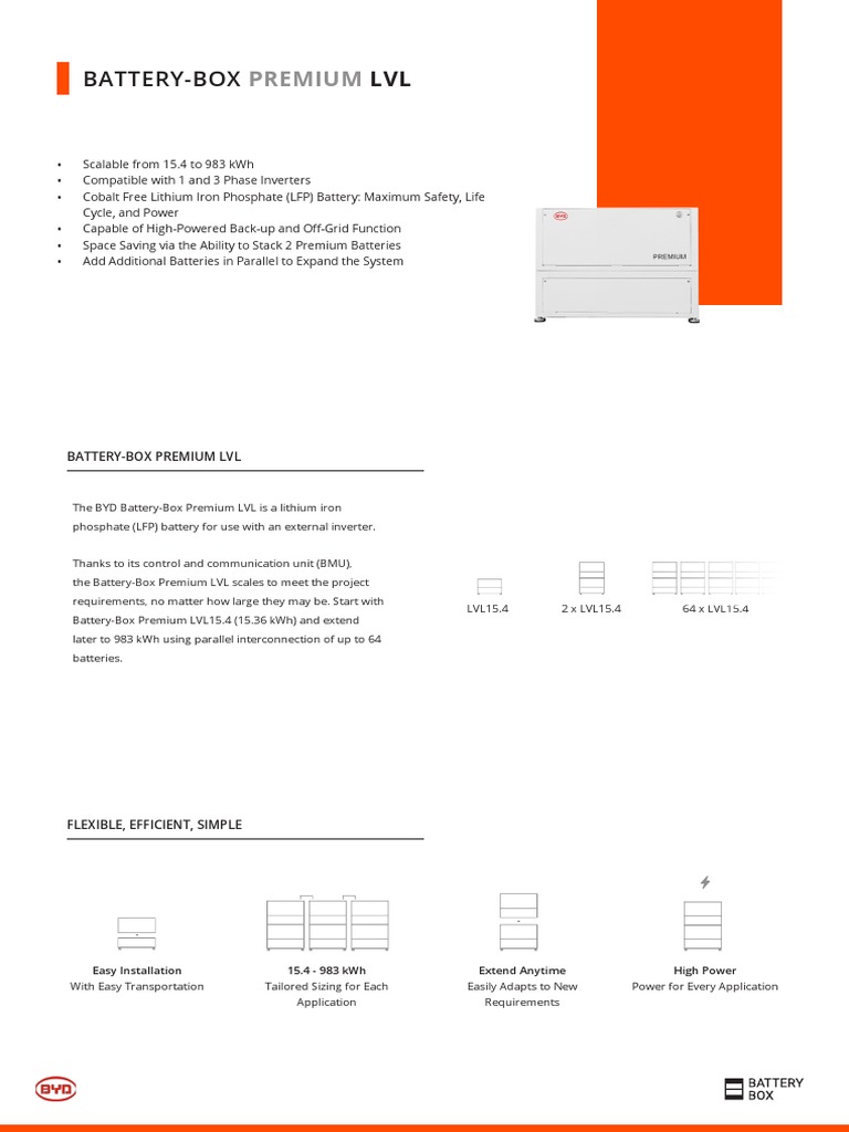 BYD B Box Premium LVL Datasheet | PDF | Power Inverter | Electrical Grid