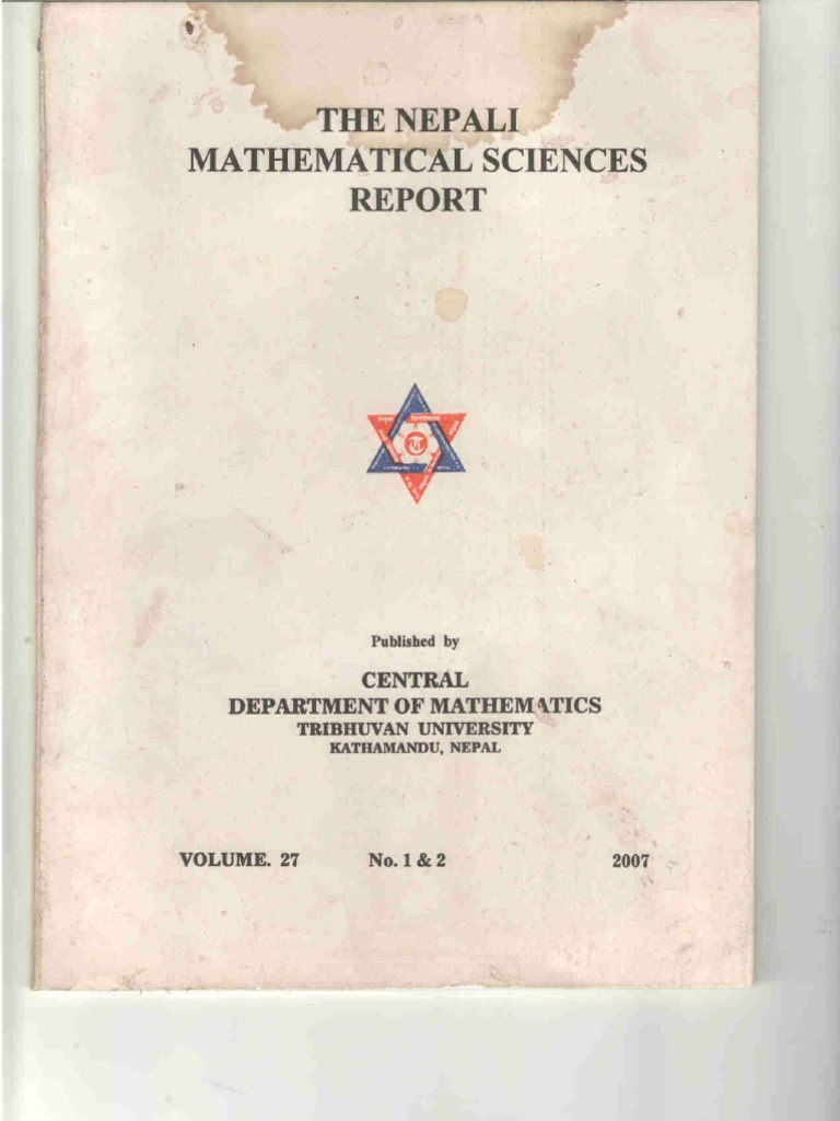 The Nepali Mathematical Sciences Report32 | PDF | Mathematics | Science