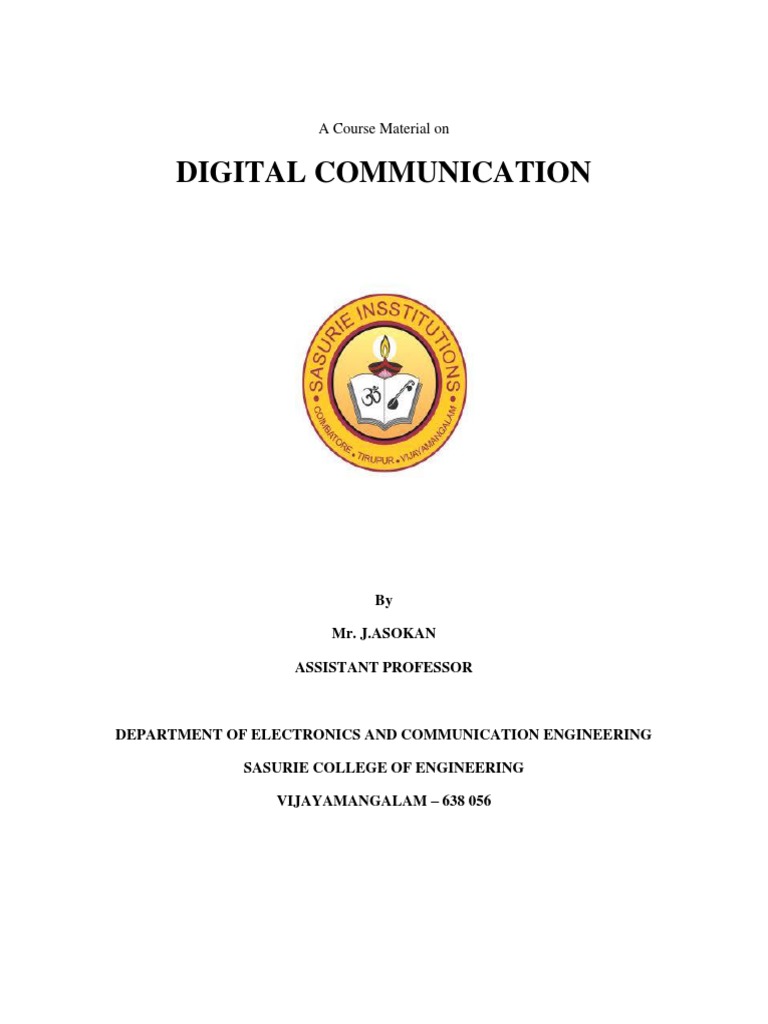 Digital Communication | PDF | Sampling (Signal Processing) | Modulation