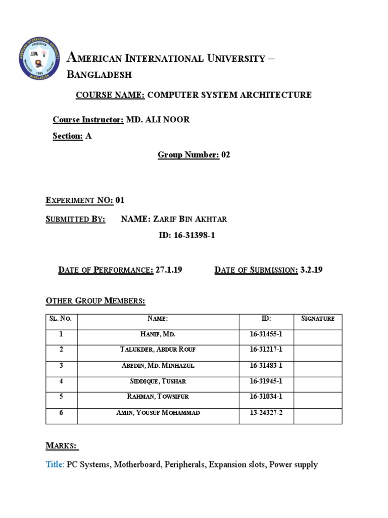 Csa Lab Report 1 Pdf Raspberry Pi Office Equipment 