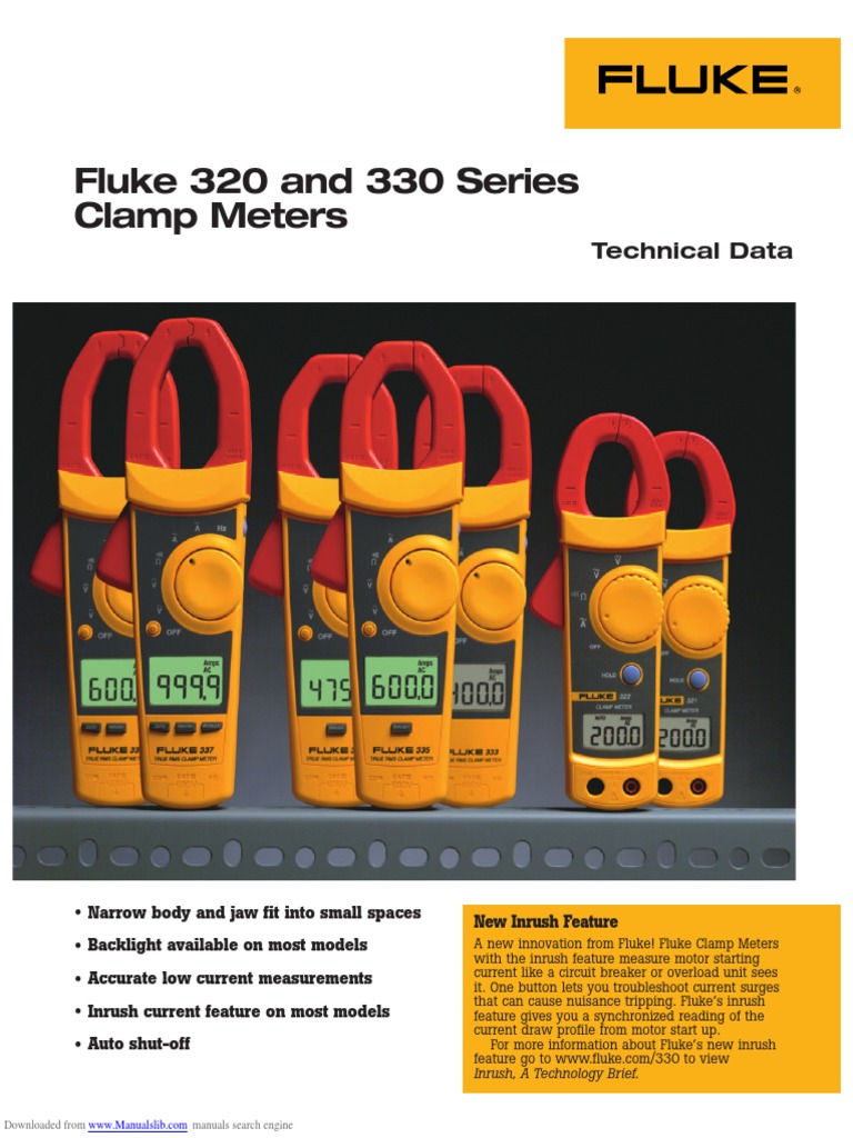 Fluke 321 322 333 334 335 336 337 Datasheet | PDF | Alternating Current | Electrical Resistance ...