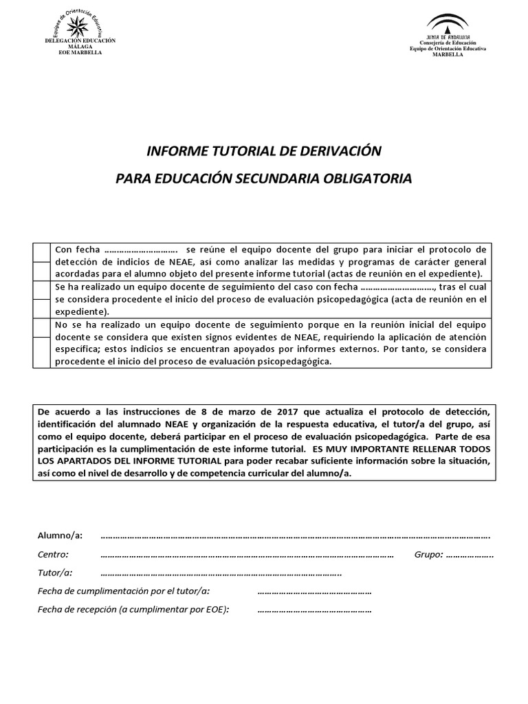 Informe Tutorial Eso | PDF | Evaluación | Aprendizaje