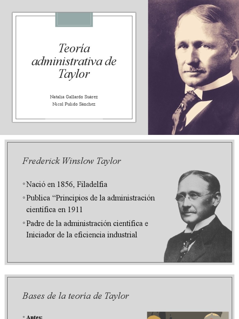 Teoría Administrativa de Taylor - Trabajo Fundamentos | PDF