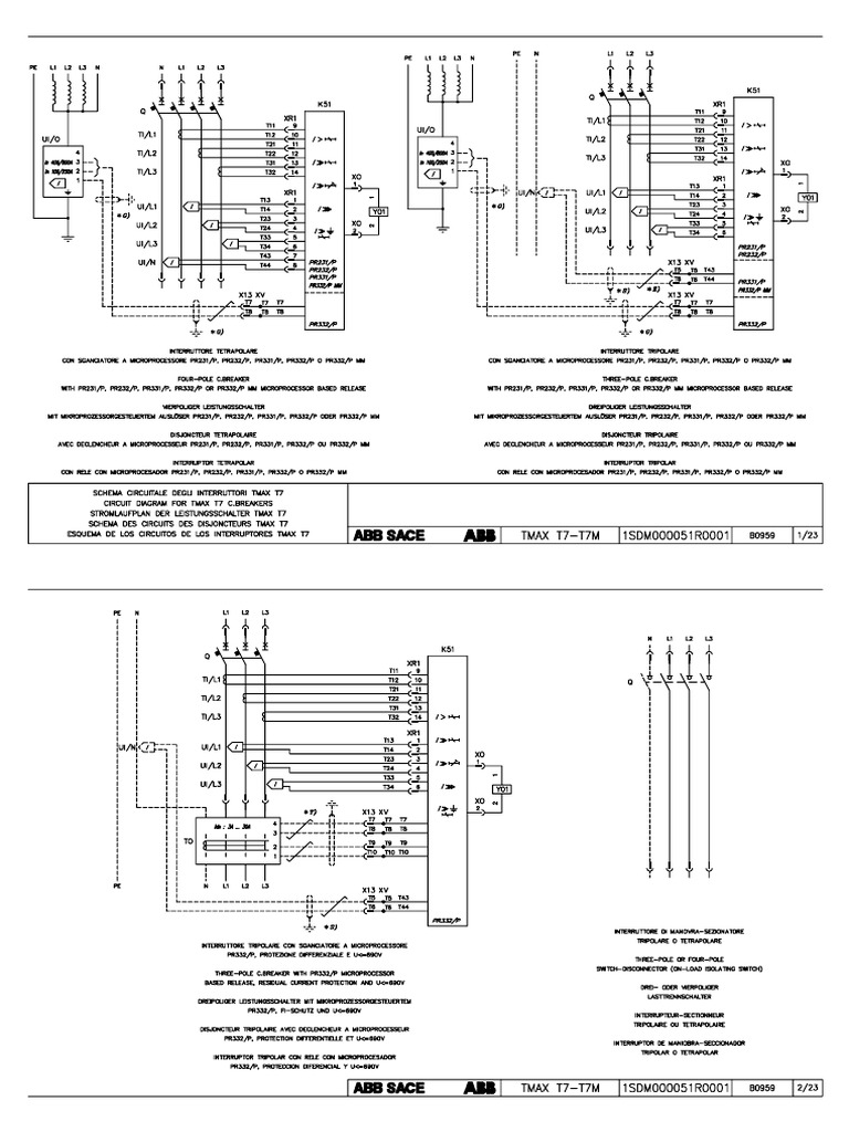 1SDM000051R0001 ABB t7 Wiring Diagram Schematic | PDF