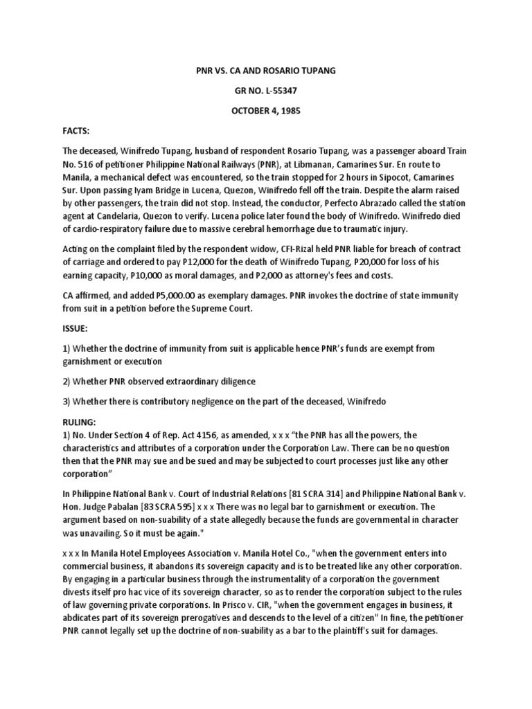 PNR negligence case | PDF | Damages | Lawsuit