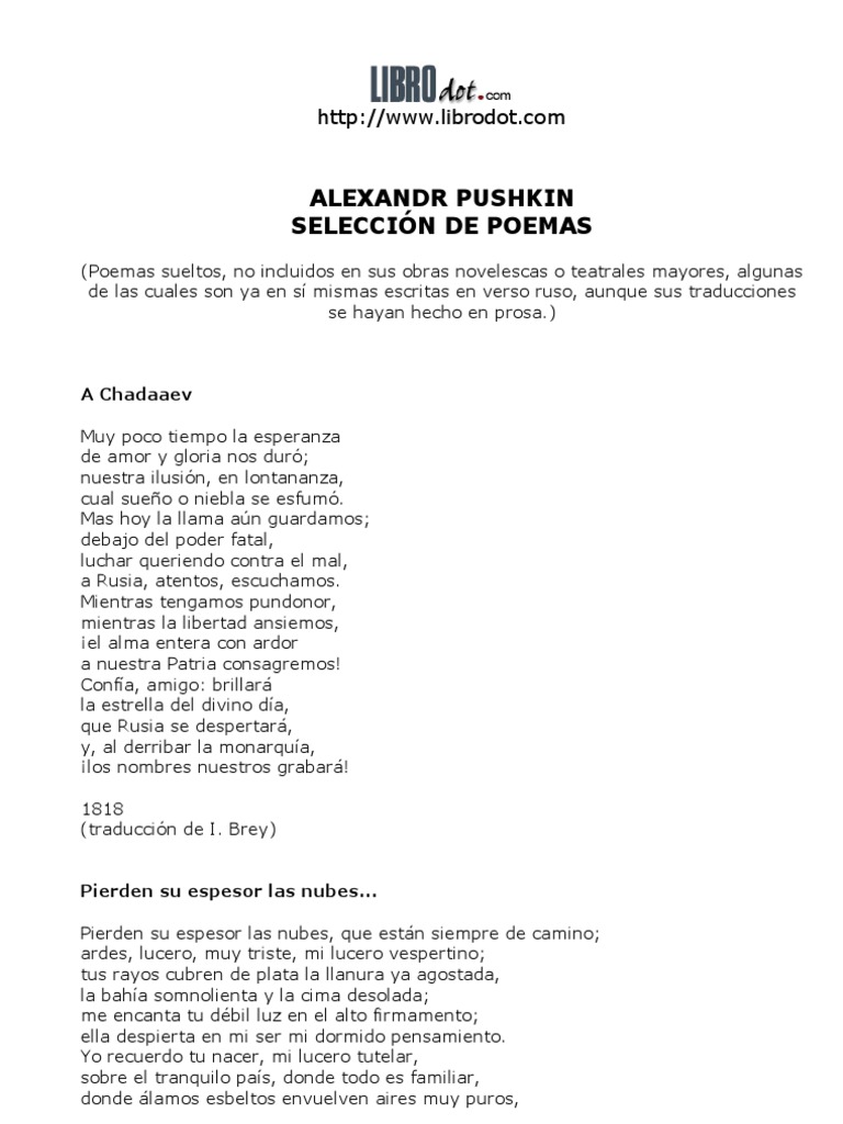 Pushkin - Poemas | Alexander Pushkin | Amor