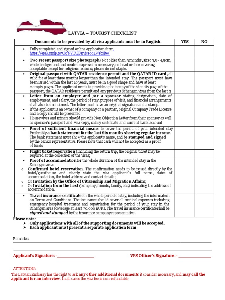 Tourist Visa Checklist New | PDF | Travel Visa | Passport