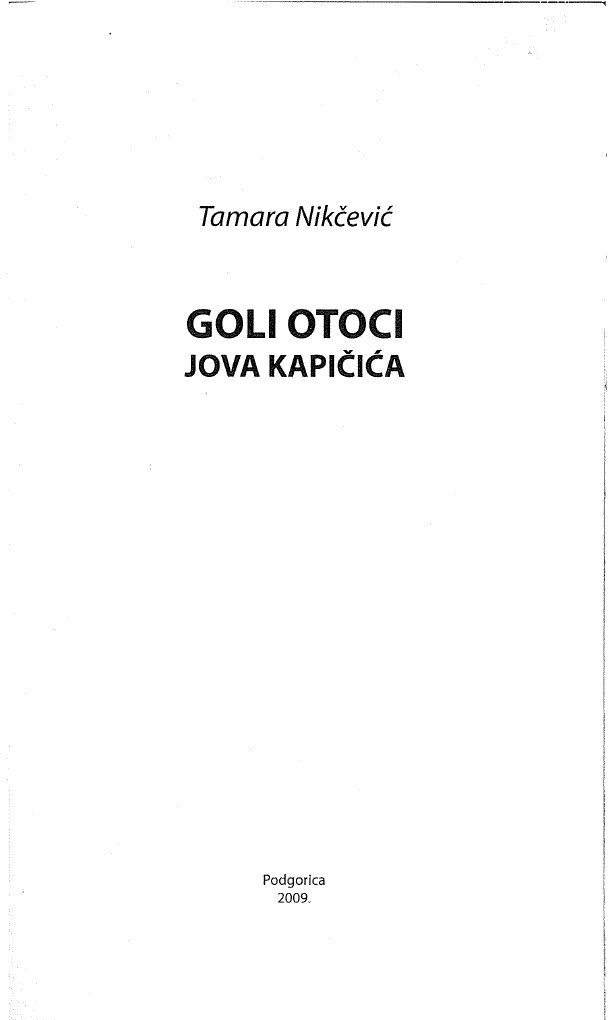 Tamara Nikcevic-Goli Otoci | PDF