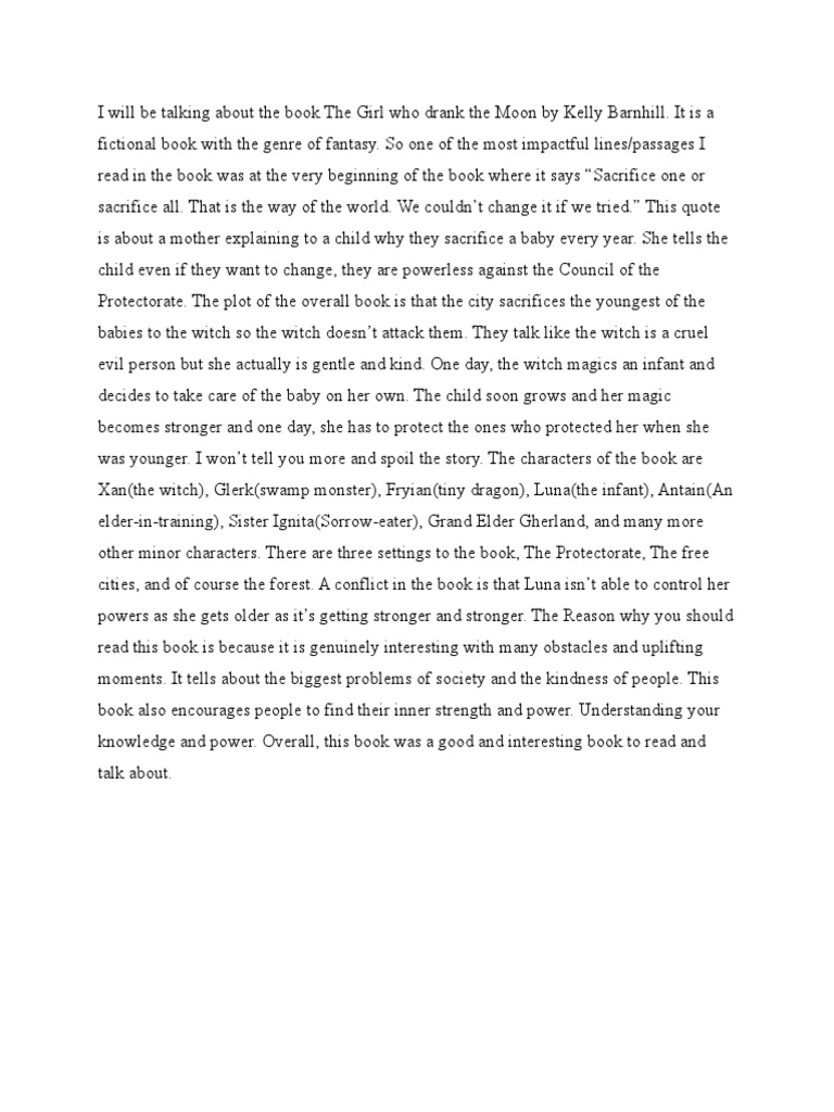 Exploring "The Girl Who Drank the Moon" | PDF | Social Science