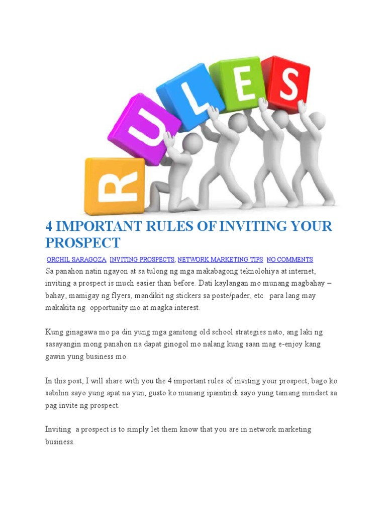 4 Important Rules of Inviting Your Prospect | PDF