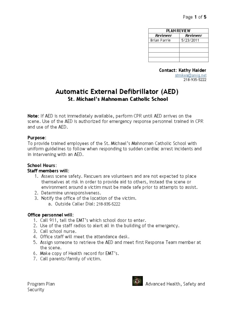 STMLK Aed Plan | PDF | Cardiopulmonary Resuscitation | Medical Specialties