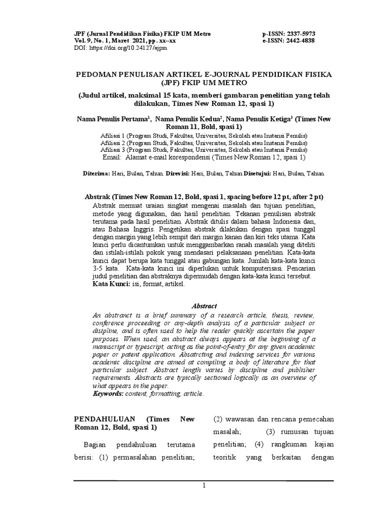 Template JPF 2021 | PDF