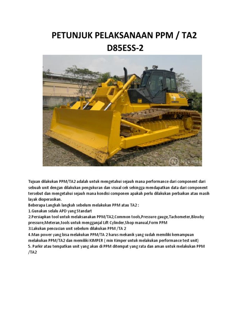 Petunjuk Pelaksanaan PPM Unit D85ess | PDF
