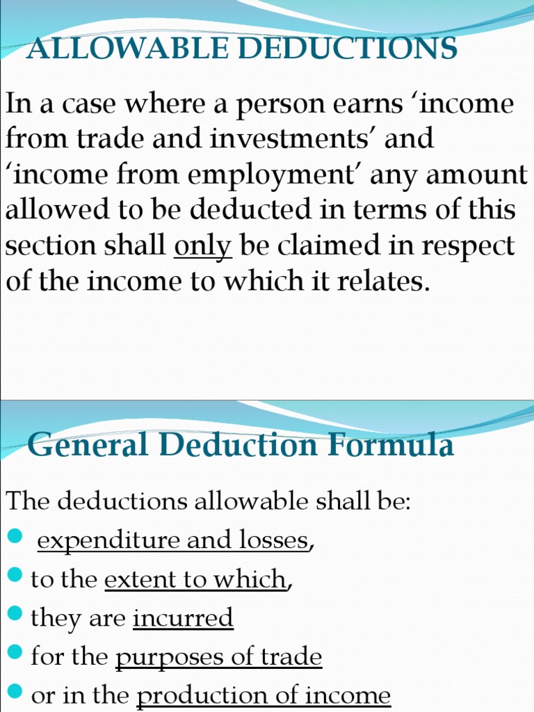 Understanding Allowable Deductions | PDF | Expense | Tax Deduction