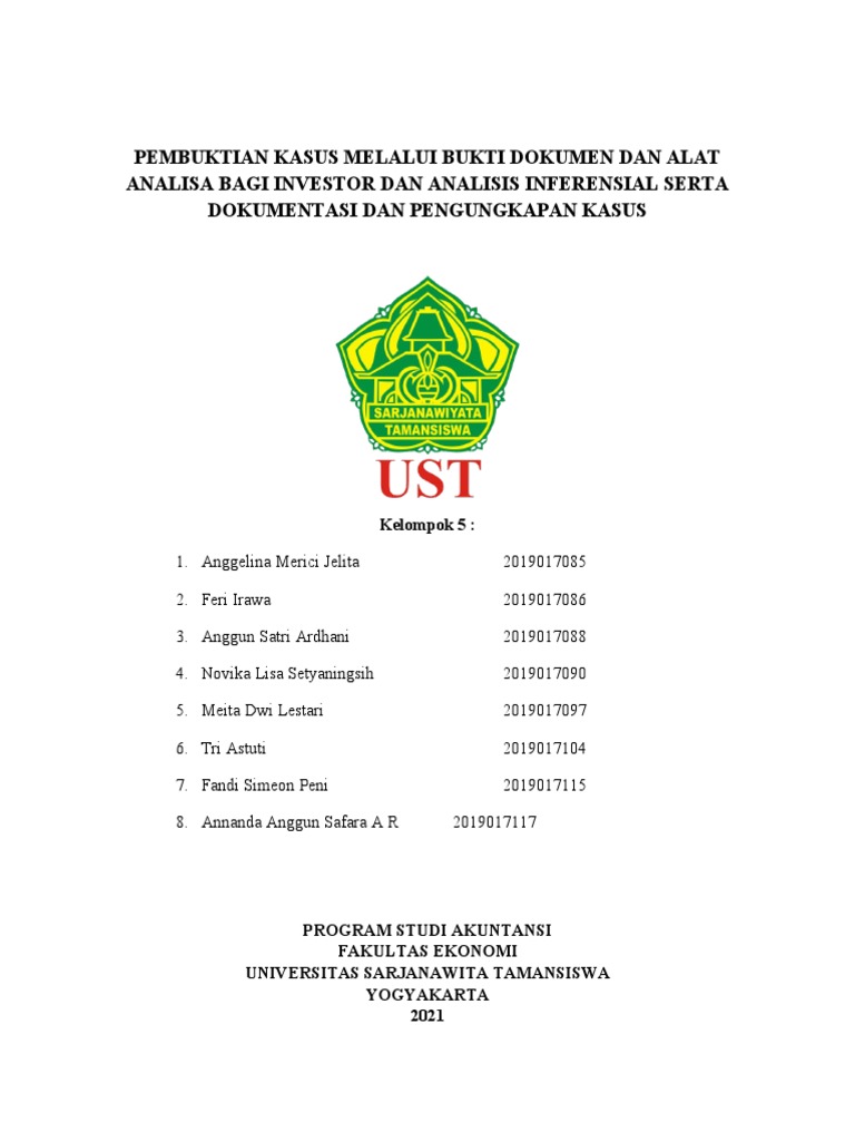Pembuktian Kasus Melalui Bukti Dokumen Dan Alat Analisa Bagi Investor ...