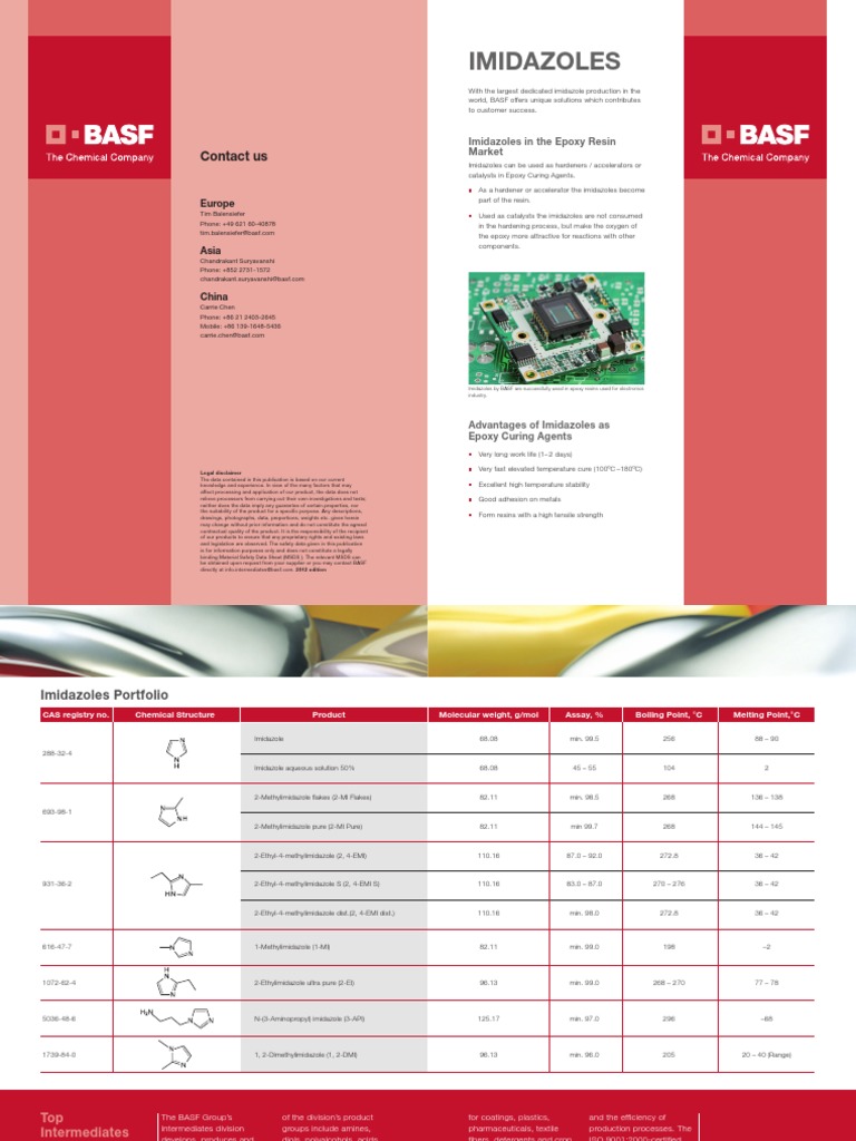 BASF Imidazoles for Epoxy Resins | PDF | Epoxy | Industrial Processes