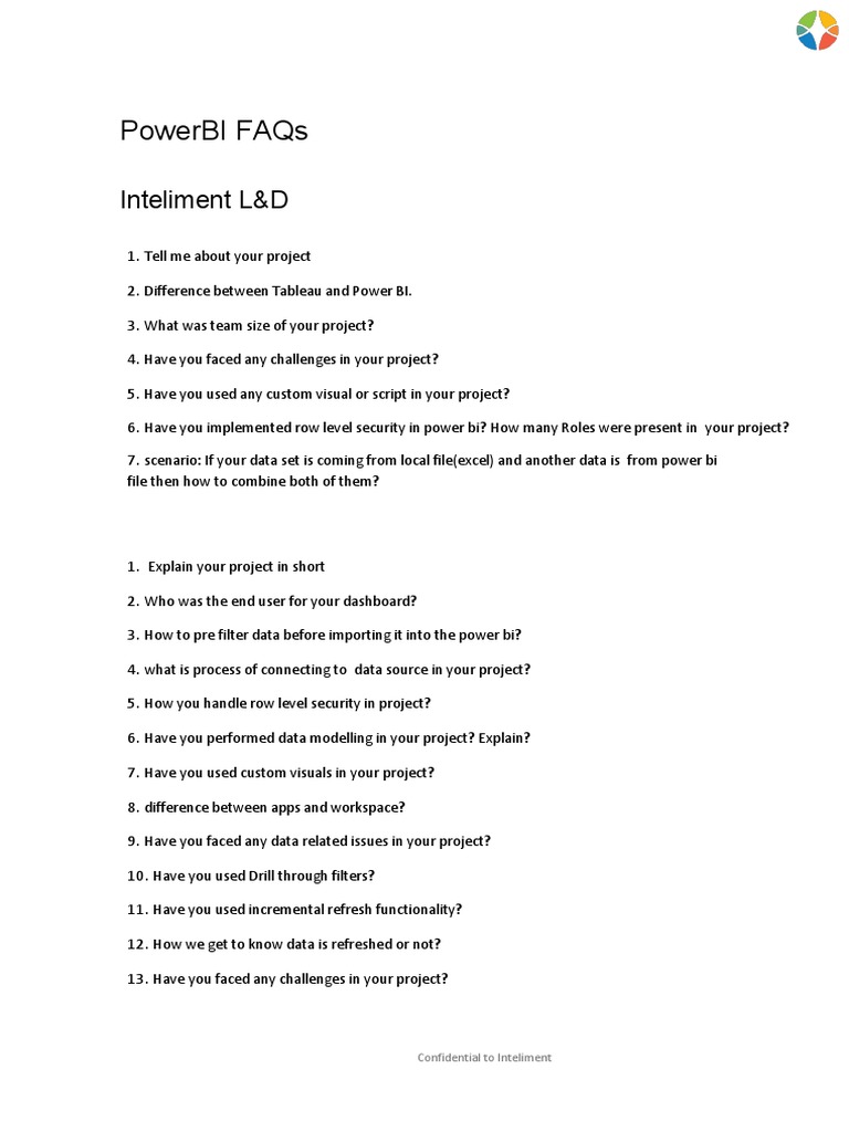 Powerbi Faqs: Inteliment L&D | Download Free PDF | Computer Data ...