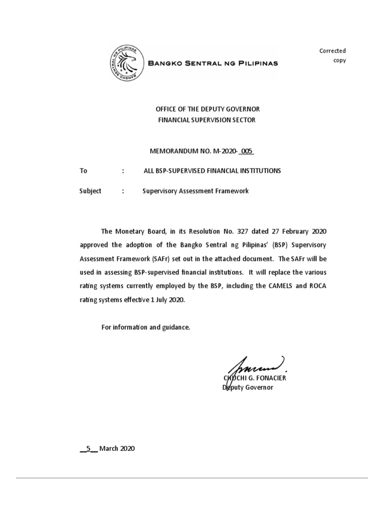 BSP Supervisory Assessment Framework | PDF | Risk | Banks