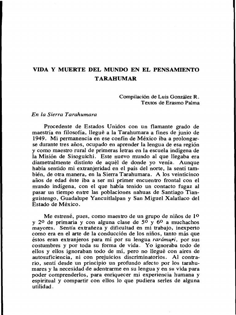 Vida y Cultura Tarahumara en 1949 | PDF | México | Mito de la inundación