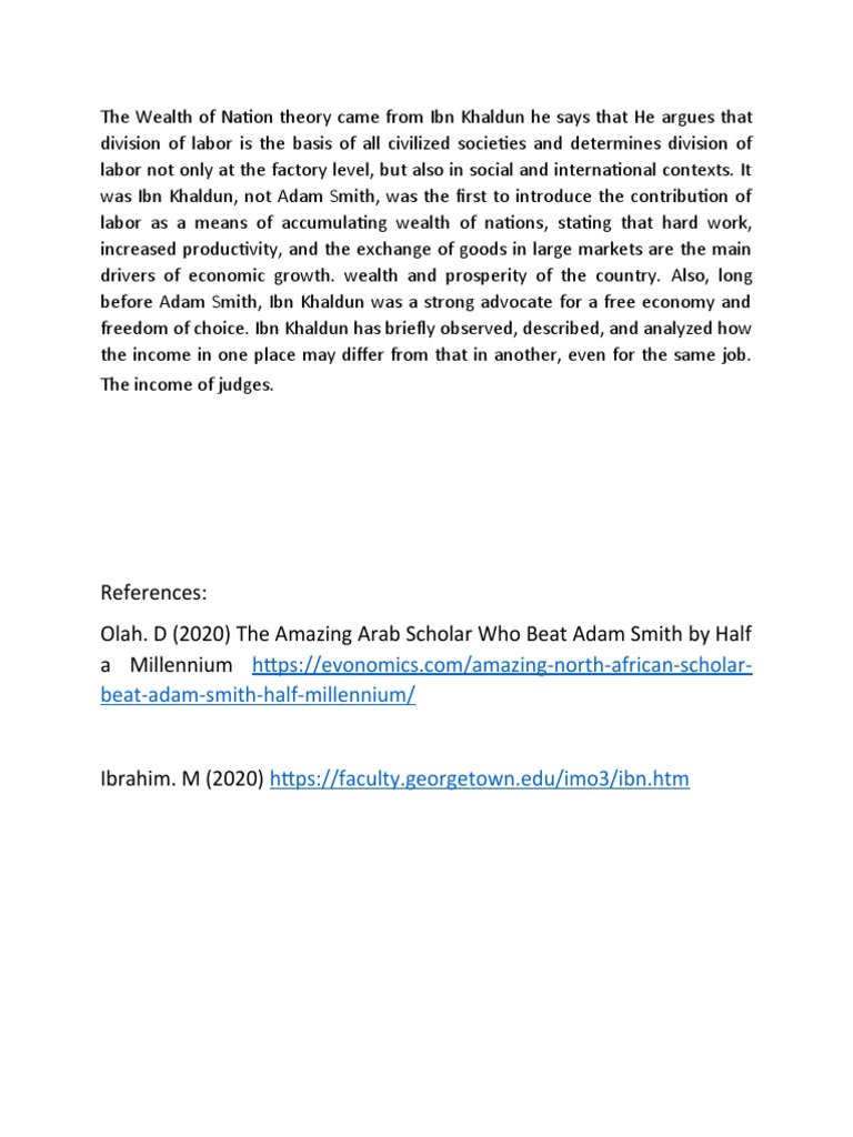 The Wealth of Nation Theory | PDF