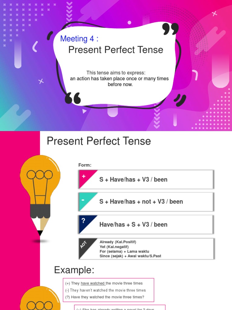 Grammar (Present Perfect Tense) | PDF | English Grammar | Spacetime