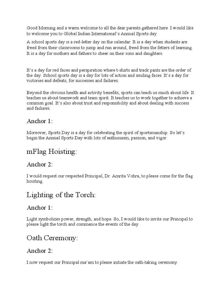 Script SPort S Day | PDF | Sports | Recreation