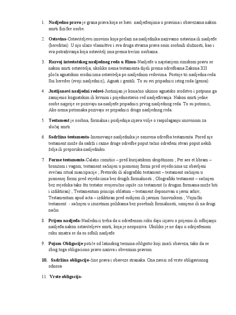 Rimsko Pravo Test II | PDF