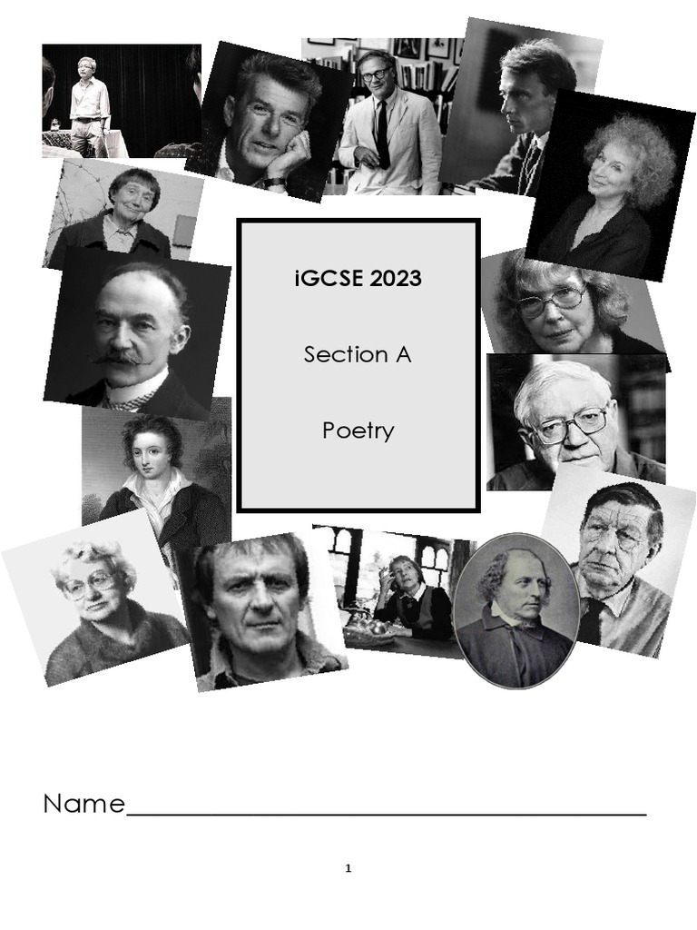 0.iGCSE 2023 Poetry Section A Anthology V2 | PDF | Poetry