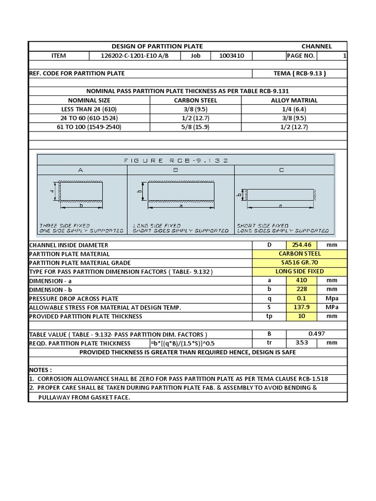 Partition Plate Design Specifications | PDF | Chemistry | Civil Engineering