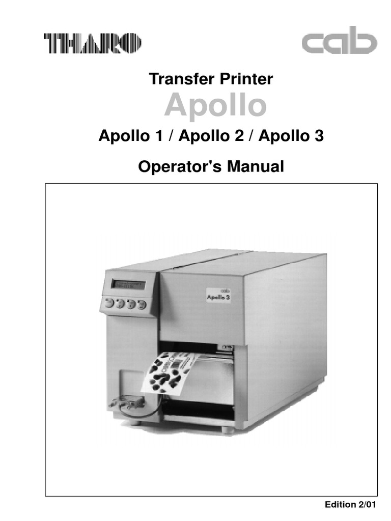 Apollo User Manual | PDF | Printer (Computing) | Typefaces