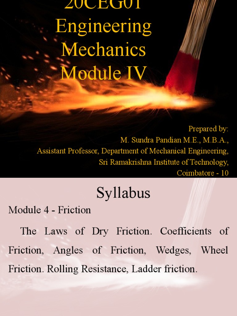 Engineering Mechanics Unit 4 | PDF | Friction | Force