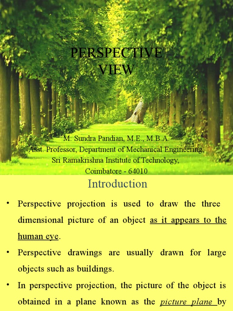 Perspective View | PDF | Perspective (Graphical) | Geometry