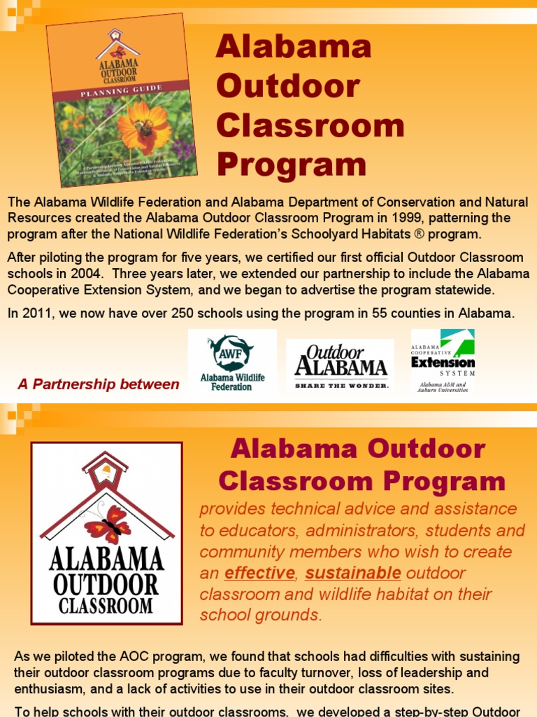 Alabama Outdoor Classroom Program: A Partnership Between | PDF | Classroom