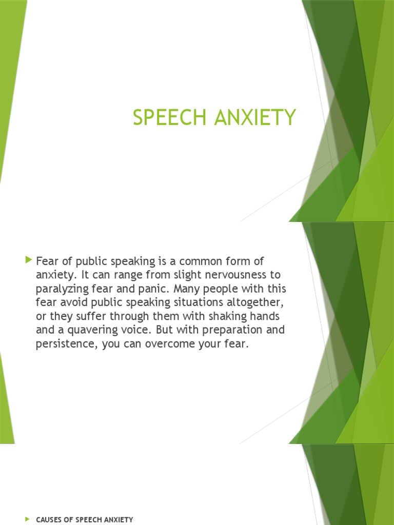 Speech Anxiety | PDF | Anxiety | Public Speaking